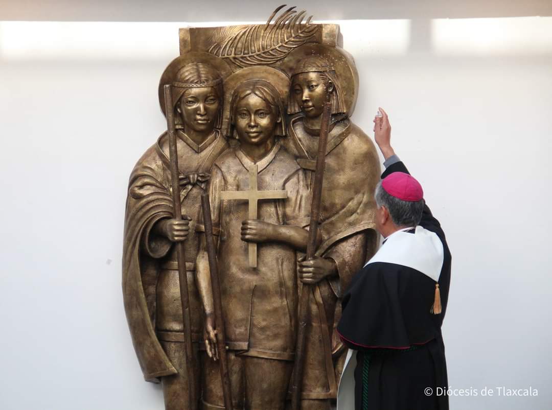 Diócesis de Tlaxcala develó escultura de niños mártires